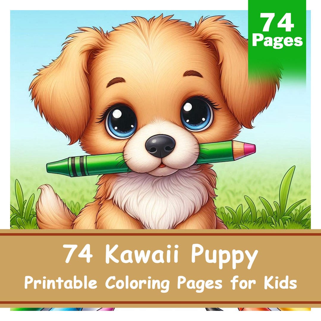 74 Kawaii Puppy Coloring Pages Cute Printable Puppy Designs for Kids ...