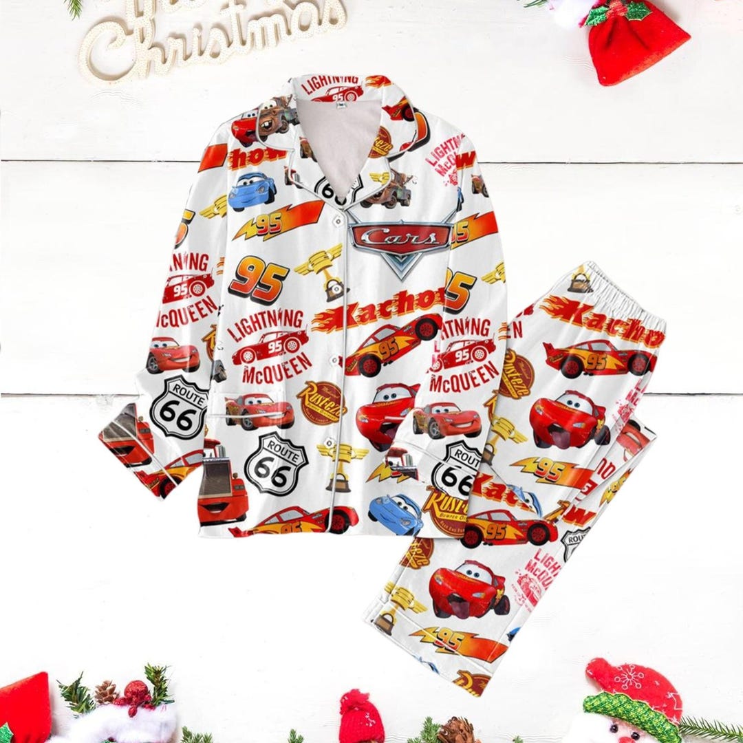 Lightning Mcqueen Xmas Pajamas, Cars Movie Holiday Pajamas, Disney ...