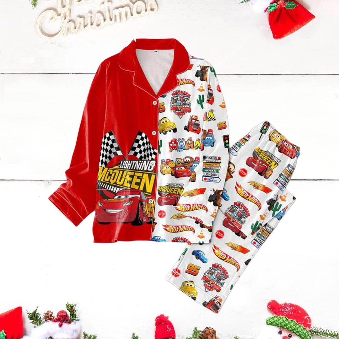 95 Lightning Mcqueen Pajamas, Rusteze Cars Xmas Pajamas, Cars Birthday ...
