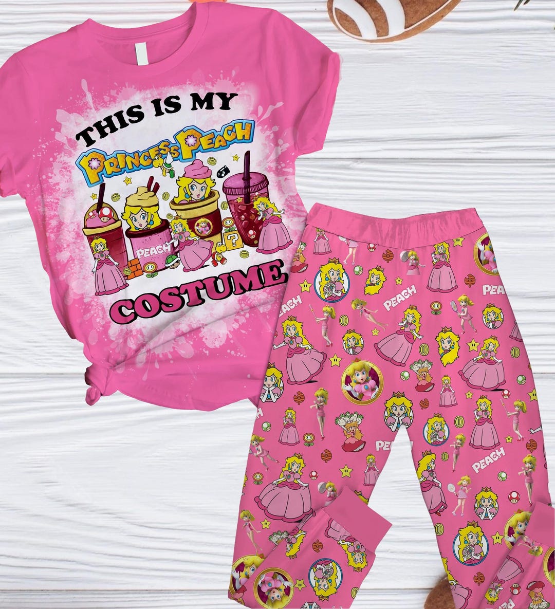 Princess Peach Christmas Pajamas, Personalized Mario Peach Pajamas ...