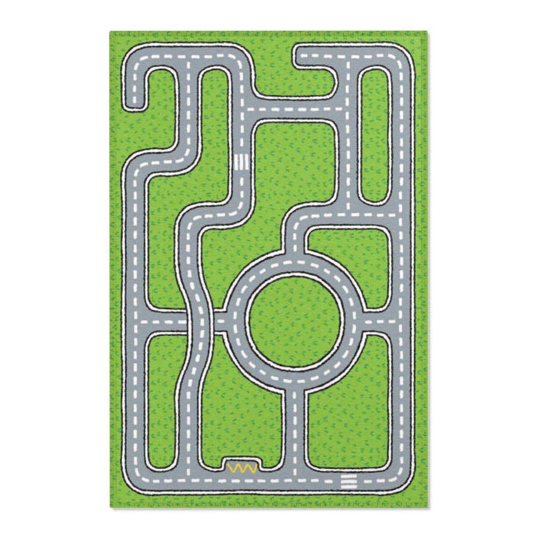 Area Rugs Kid Play Mat Road Map, Children's Playroom Decor, Nursery Rug ...