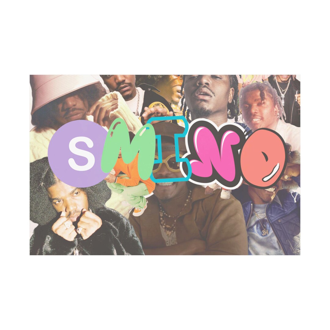 Collage Poster, Smino Aesthetic Matte Horizontal Wall Art, Colorful Fun ...