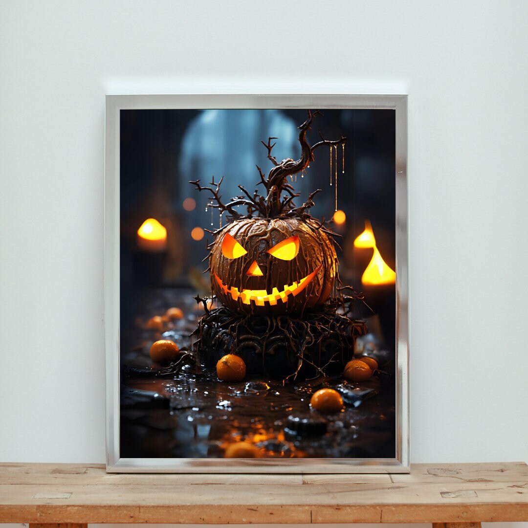 Pumpkin Digital Print - Halloween Wall Art Decoration Halloween Pumpkin ...