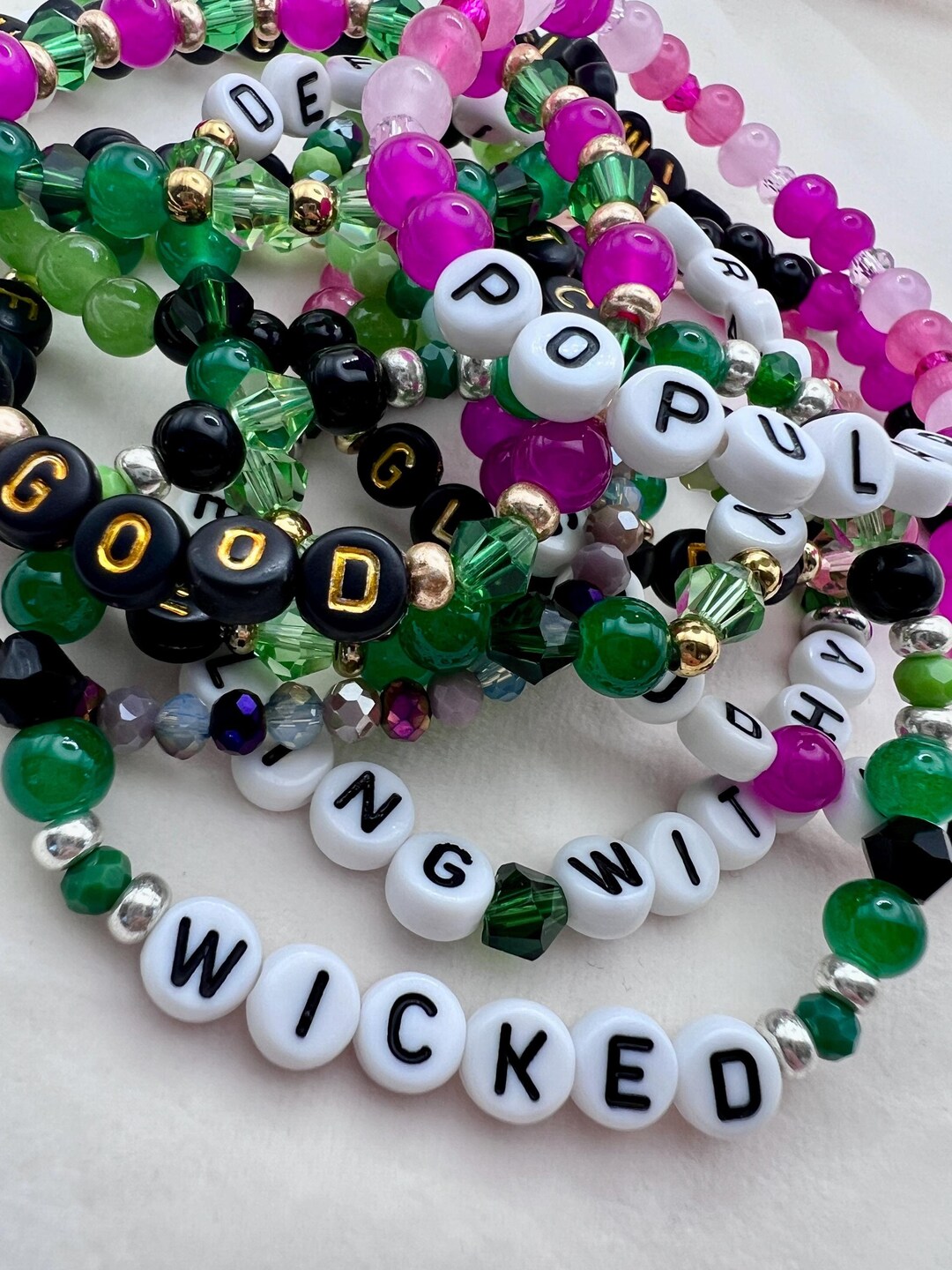 Wicked Inspired Beaded Bracelet: Broadway Musical Jewelry - Etsy