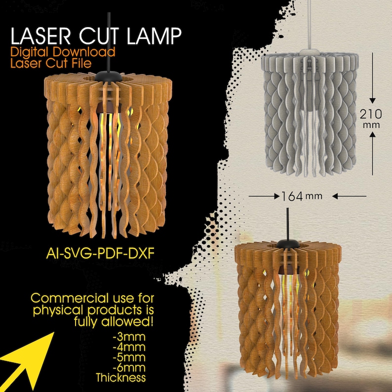 Lamp Digital File for Laser and Svg, Ai, Pdf, Dxf - Etsy