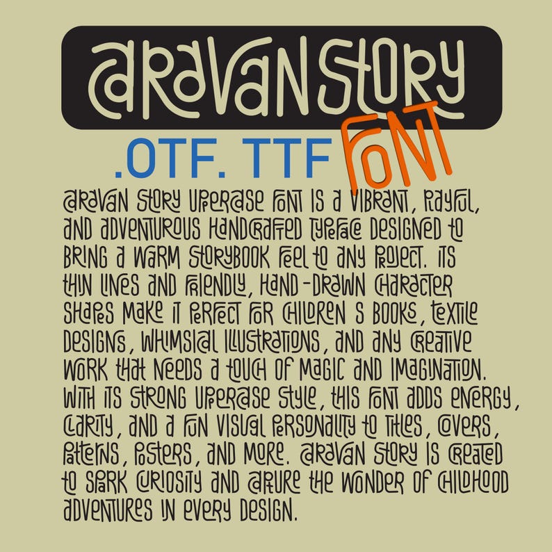 Caravanstory – Handwritten Quirky Font for Posters, Quotes | Whimsical ...
