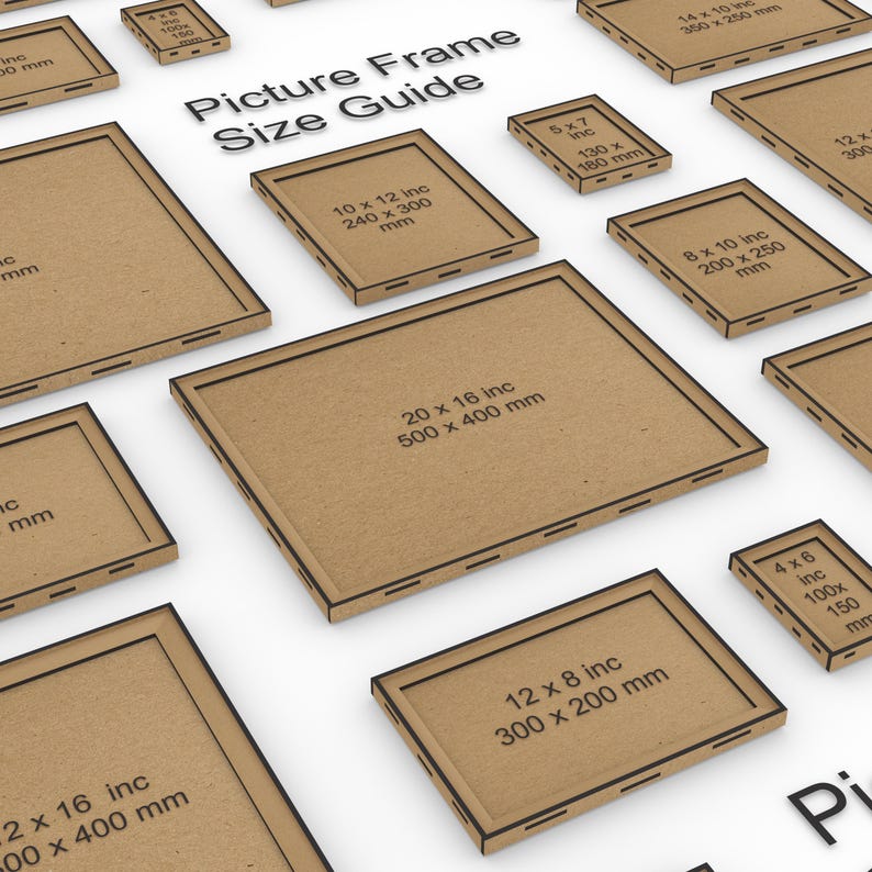 Laser Cut Photo Frame Templates | Complete 10 Size Bundle | Square ...