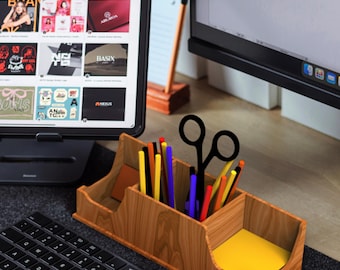 Laser Cut Pencil Holder SVG File, Multi-compartment Stationery ...