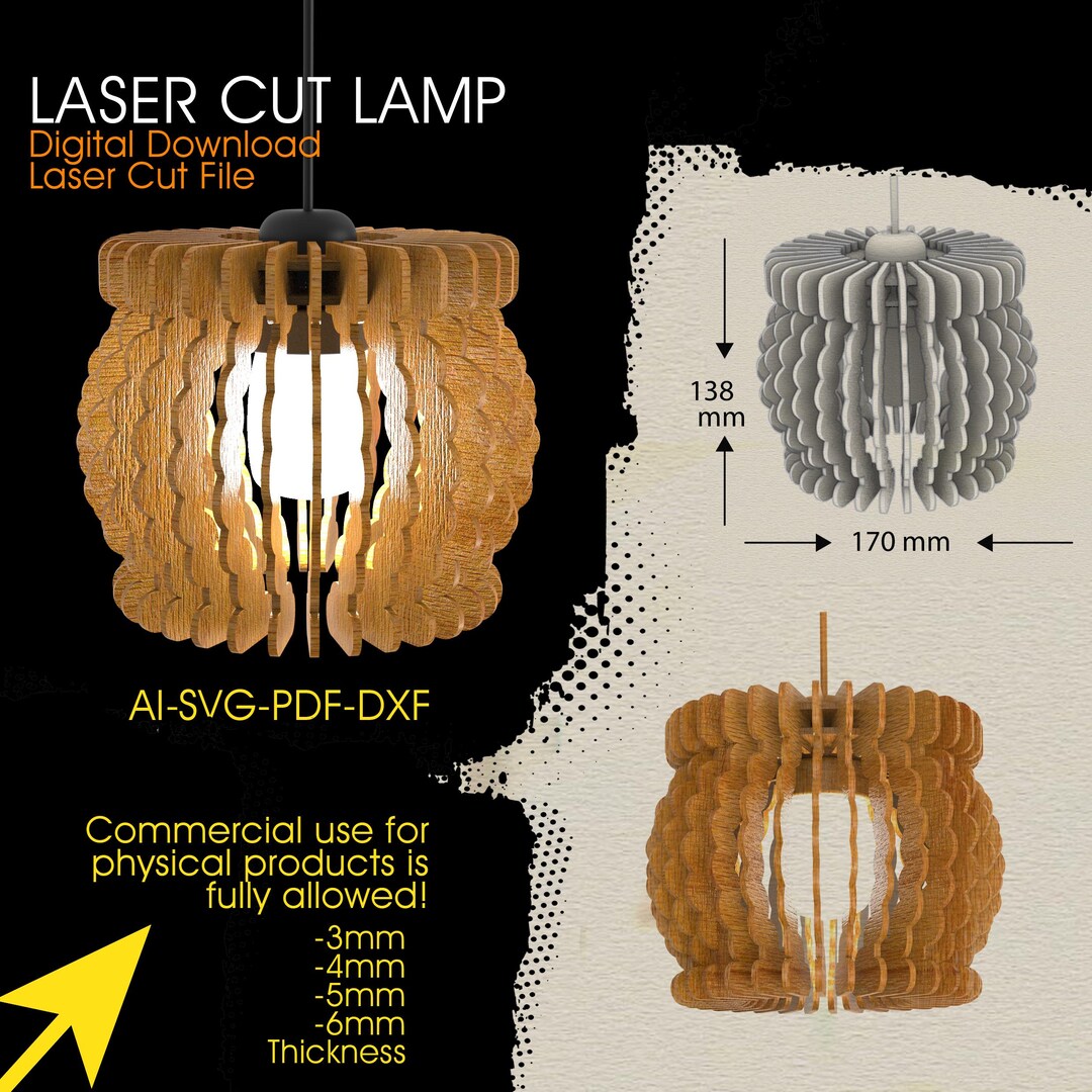 Lamp Digital File for Laser and Svg, Ai, Pdf, Dxf - Etsy