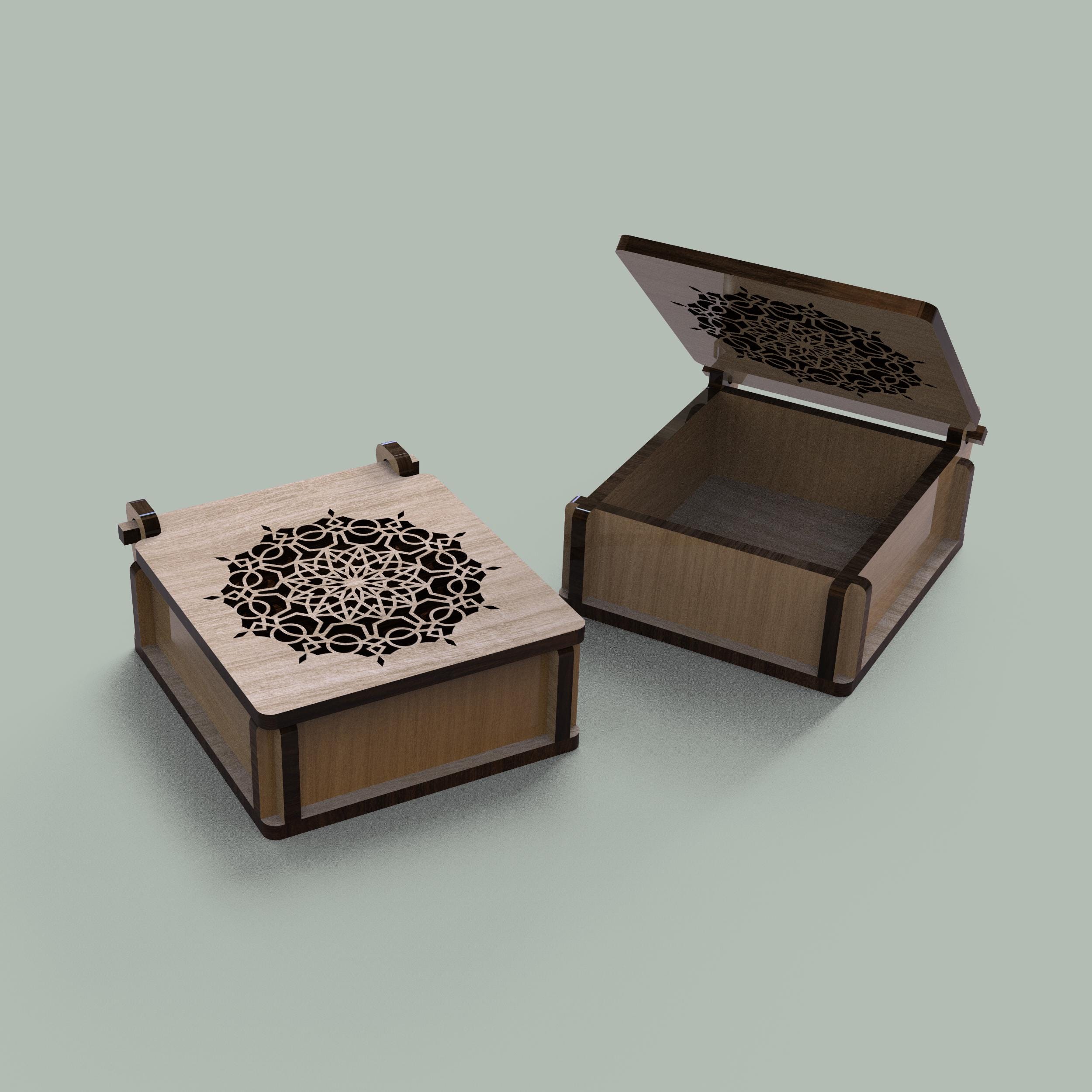 Decorative Laser Cut Gift Box SVG Files, Jewelry Box With Lid - Etsy