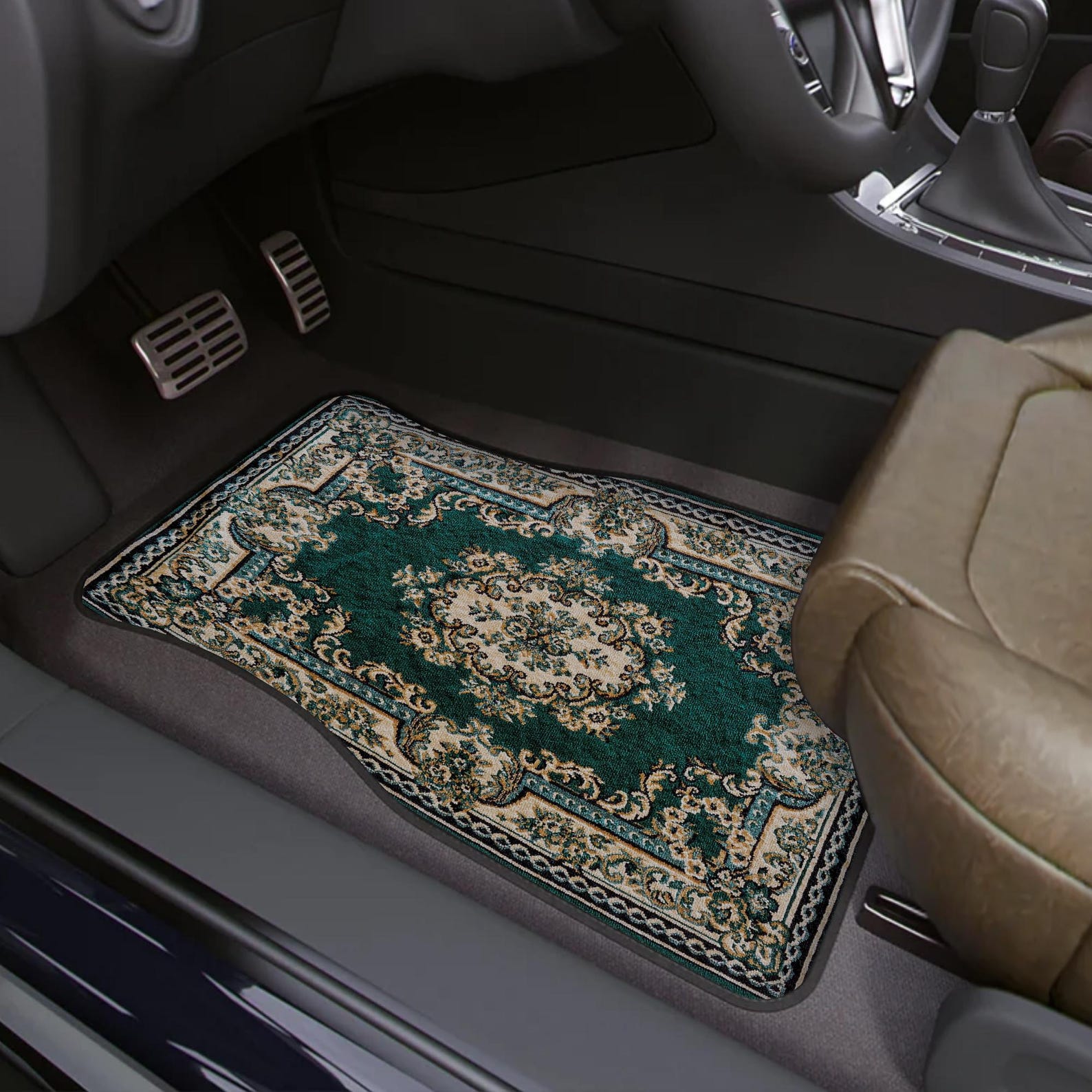 Castleton Green Persian Rug Pattern, Car Floor Mats - Etsy