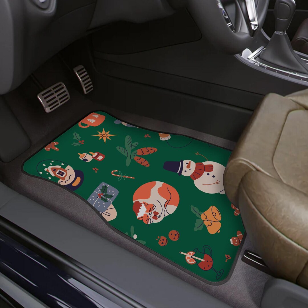 Christmas Green Car Floor Mats, Snowmen - Etsy