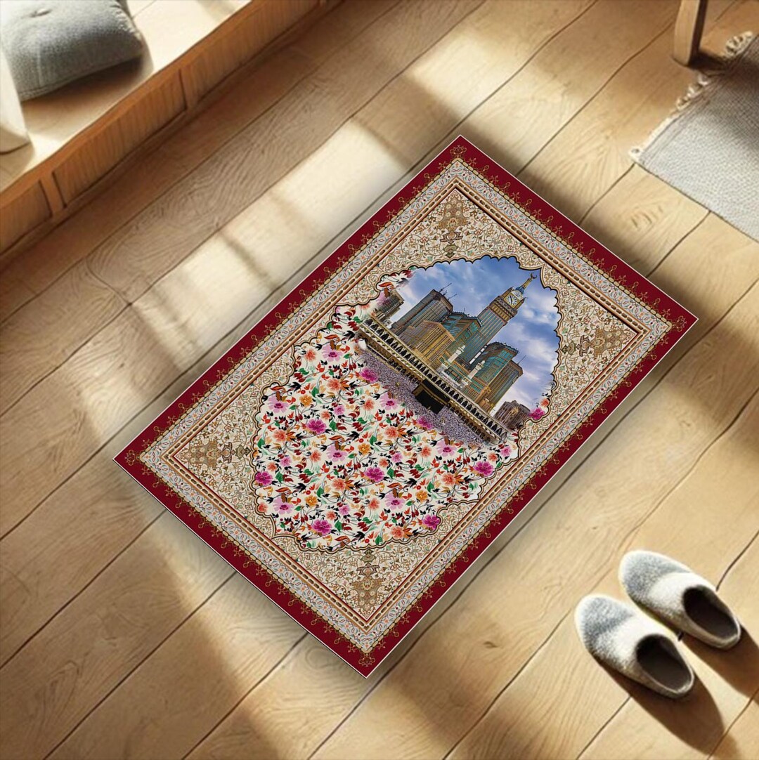 Kaaba Pattern Prayer Rug - Padded Muslim Sajada - Ramadan Prayer Mat - Etsy