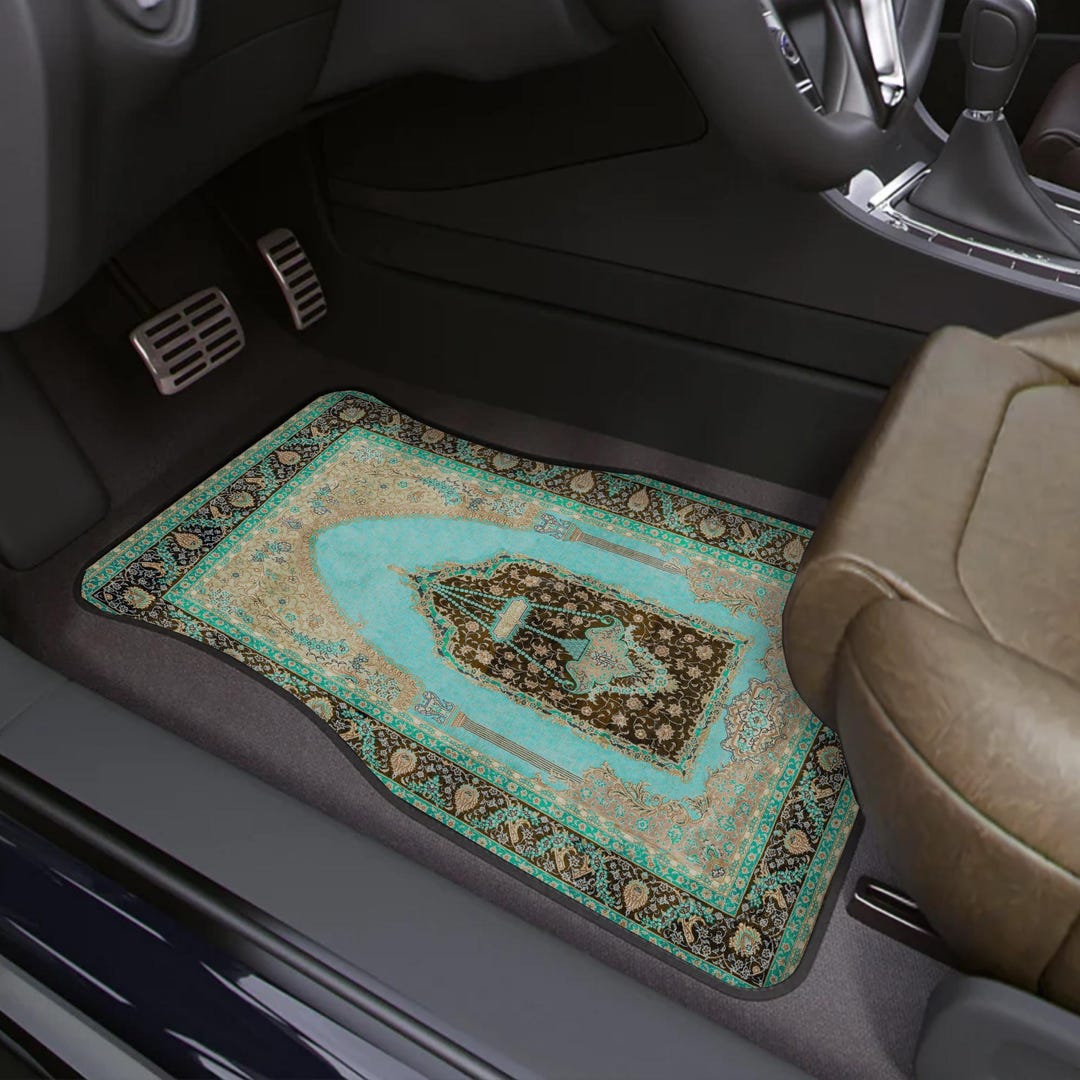 Turquoise Persian Rug Pattern Car Floor Mats - Etsy