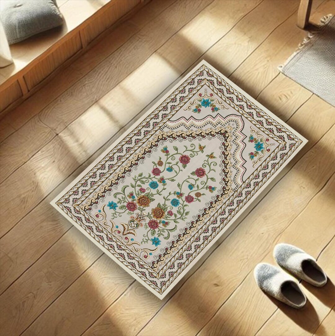 Flower Pattern Prayer Rug - Muslim Sajada - Etsy