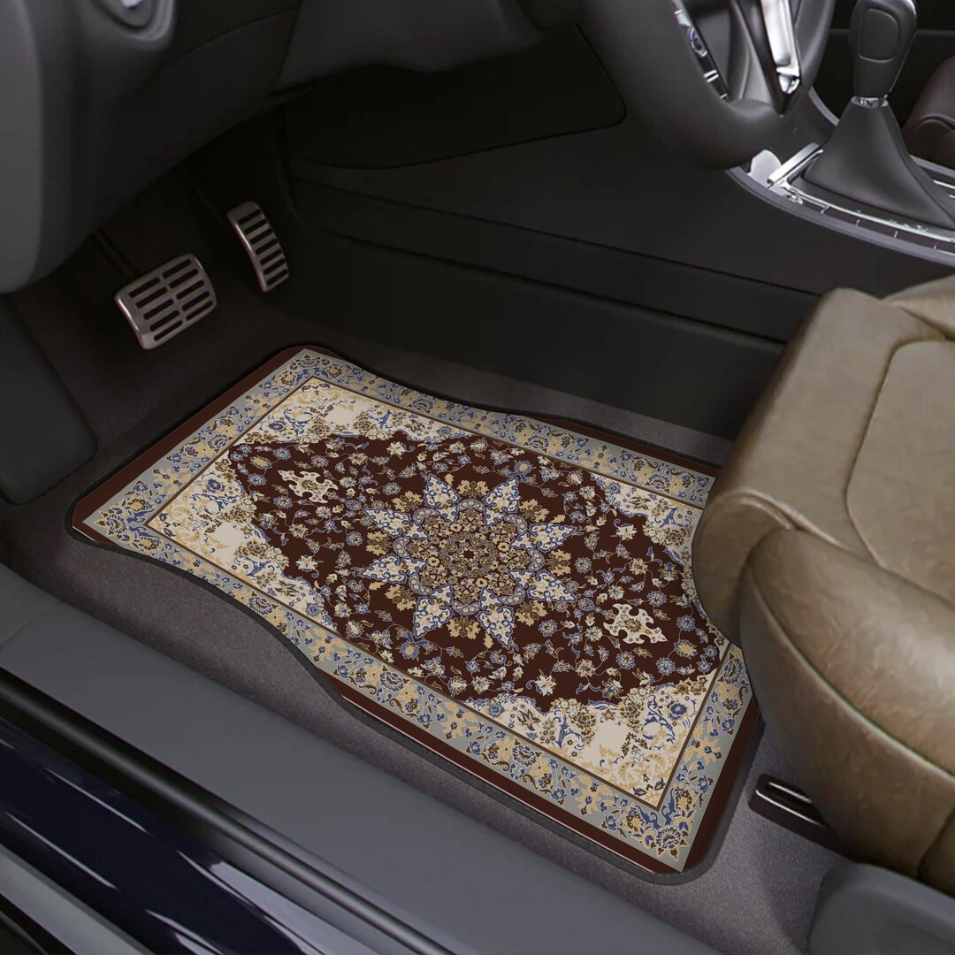 Persian Rug Pattern Brown Car Floor Mats - Persian Car Carpet - Etsy