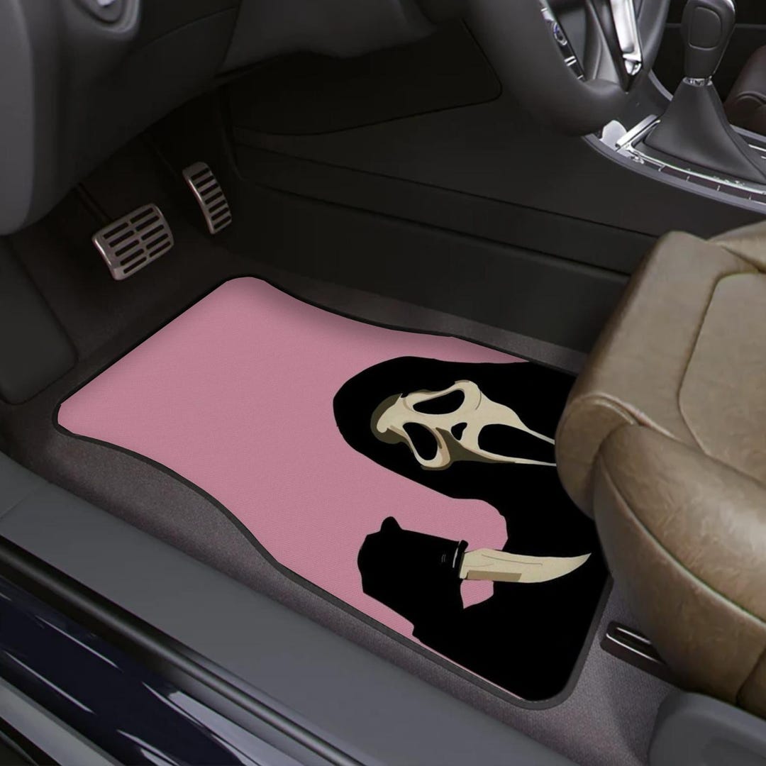 Pink Scream Pattern Car Mat Set for Halloween - Etsy