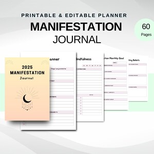 Manifestation Journal 2025 | Editable & Printable Law of Attraction ...