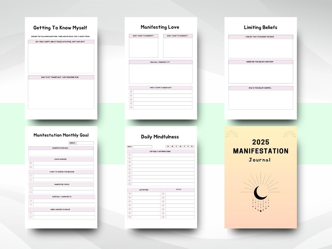 Manifestation Journal 2025 | Editable & Printable Law of Attraction ...