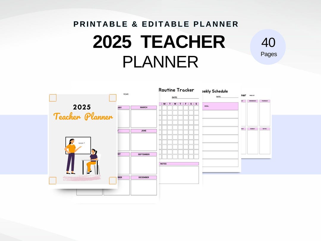 2025 Teacher Planner | Editable & Printable Classroom Organizer ...