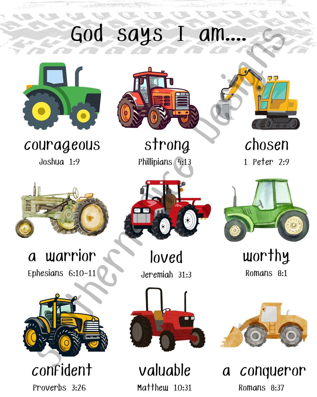 God Says I Am... Tractor Design, Encouraging, PNG, SVG - Etsy