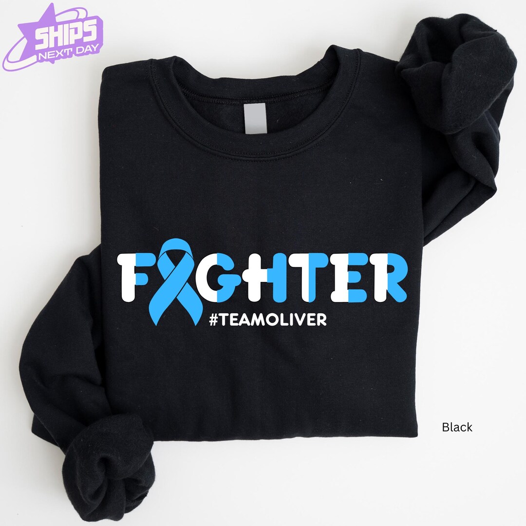 Her Fight is Our Fight Colon Cancer Sweatshirt, Blue Ribbon Support ...