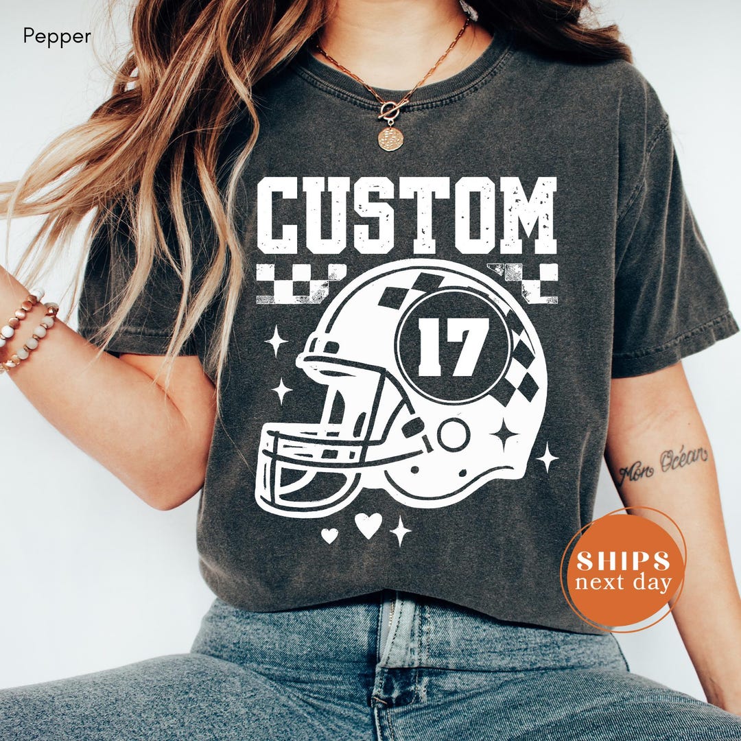 Comfort Colors Custom Checker Football Your Team T-shirt, Retro Game ...