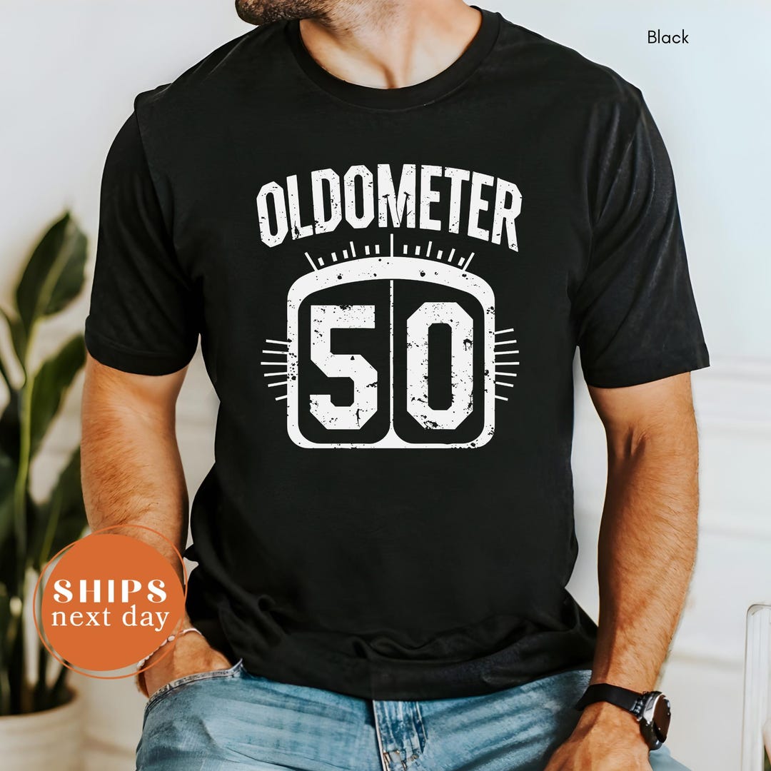 Oldometer 50 Comfort Colors T-shirt, Funny 50th Birthday Apparel ...