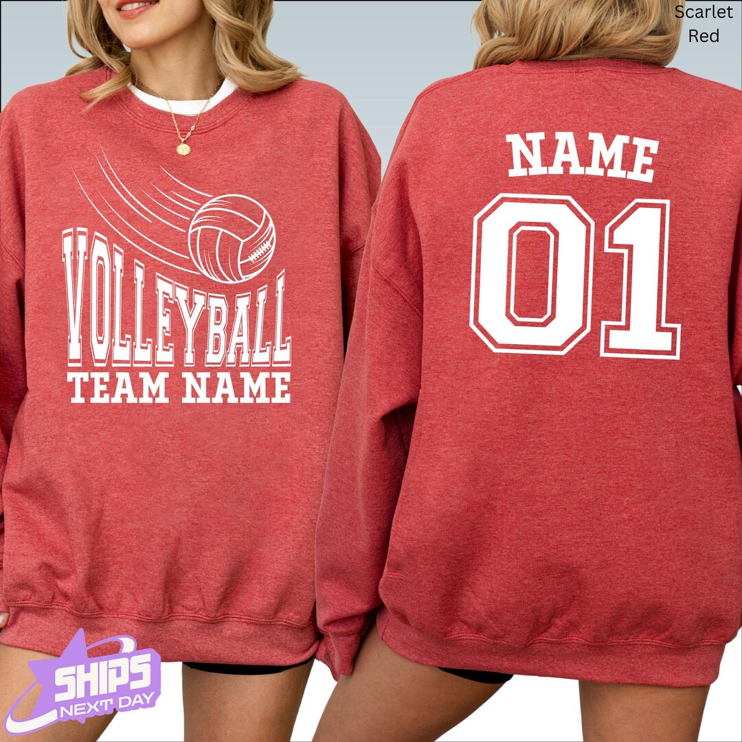 Custom Volleyball Team Hoodie With Name and Number, Personalized Player ...