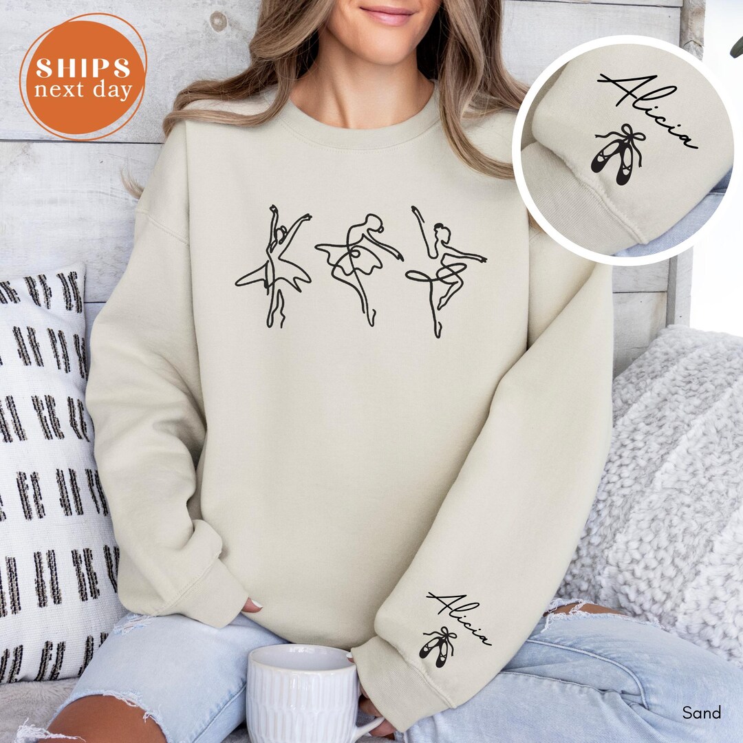 Custom Ballerina Hoodie With Name, Ballet Dancer Sweater, Dance Teacher ...