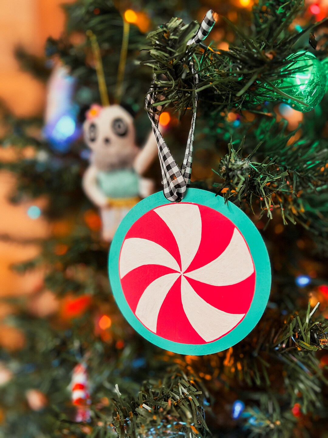 RTS Peppermint Candy Wood Round | Christmas Ornaments | Candyland ...