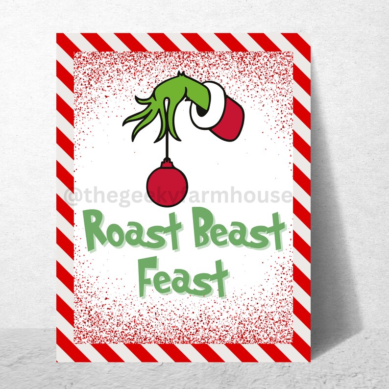Grinch Birthday Roast Beast Feast Printable Digital - Etsy