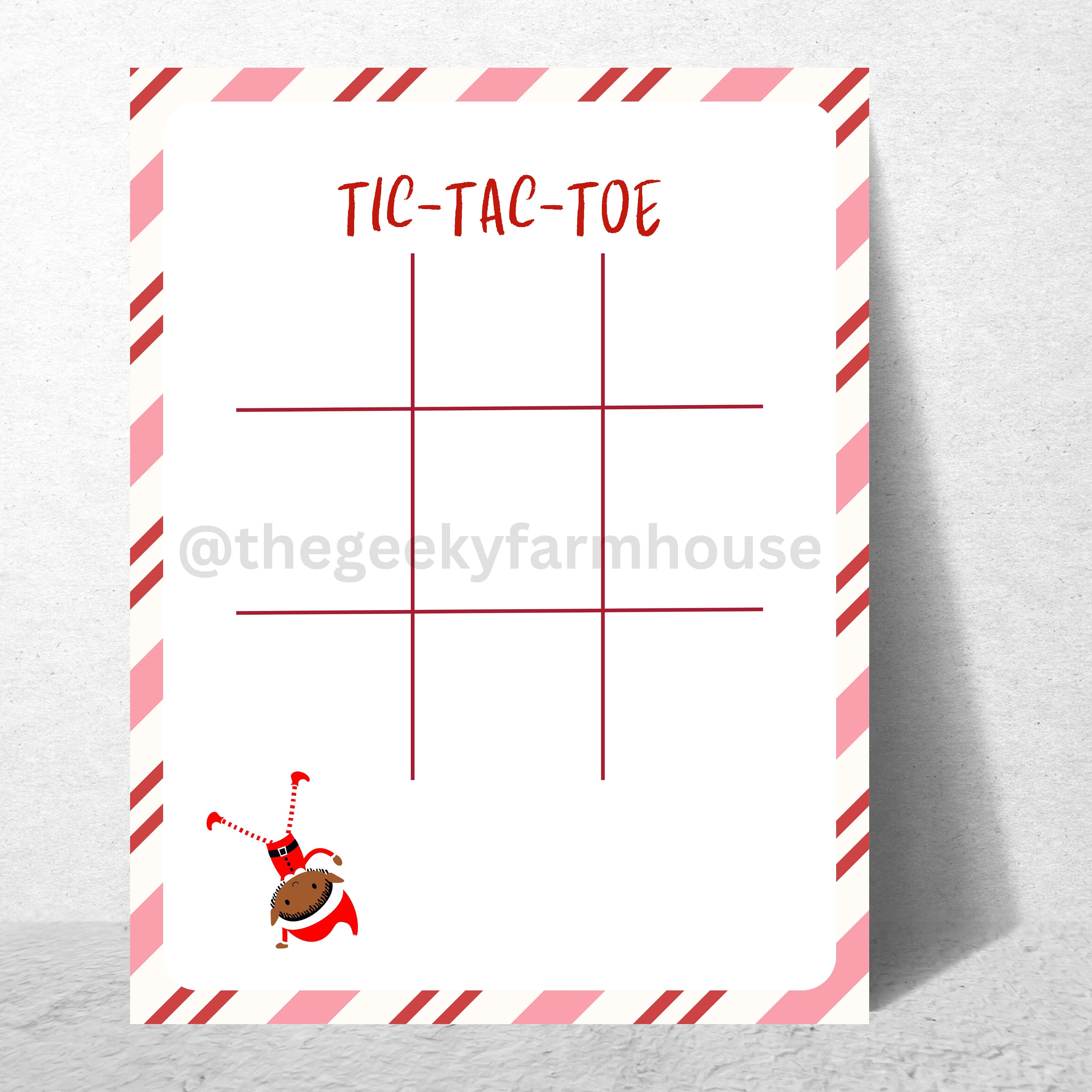Pink Tic Tac Toe Elf Games Printable Digital Download - Etsy