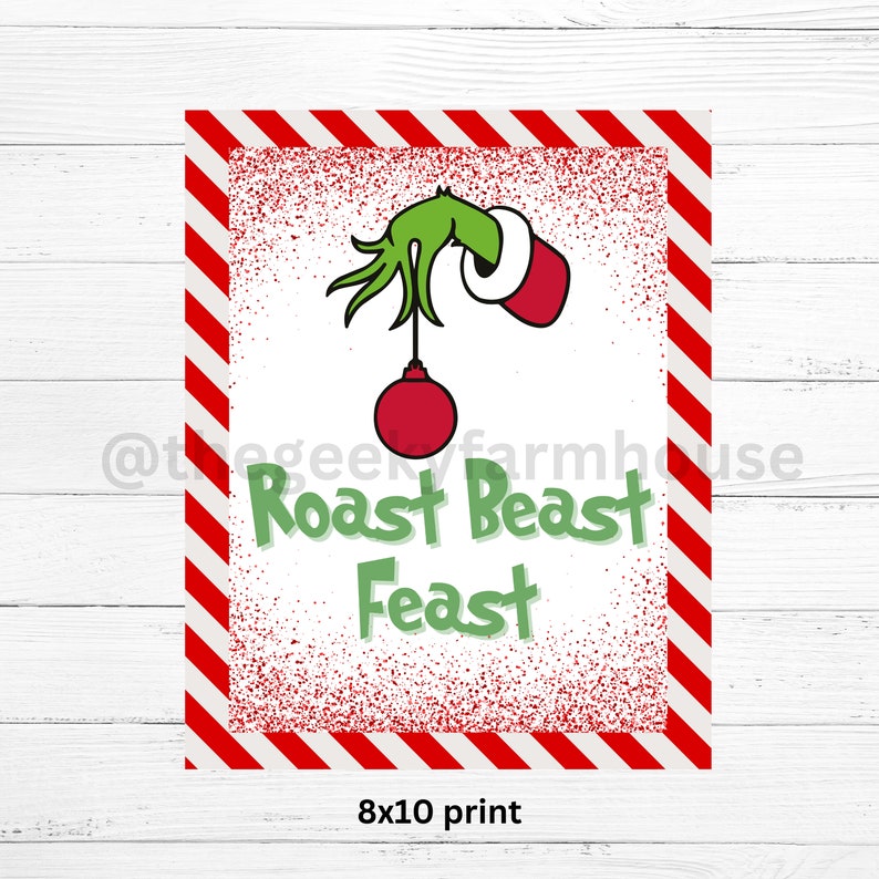 Birthday | Roast Beast Feast Printable | Digital Download | December ...