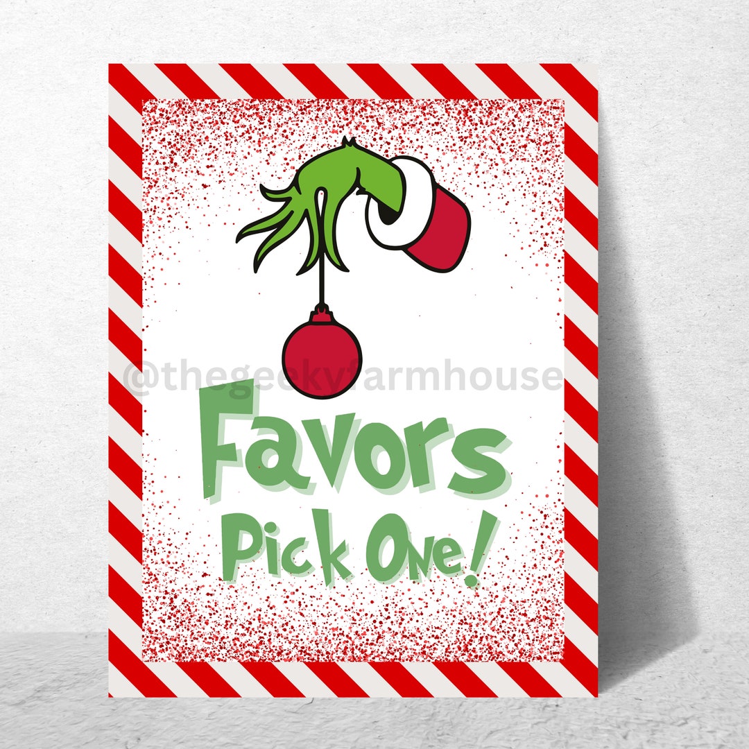 Grinch Birthday Party Favors Printable Digital Download - Etsy