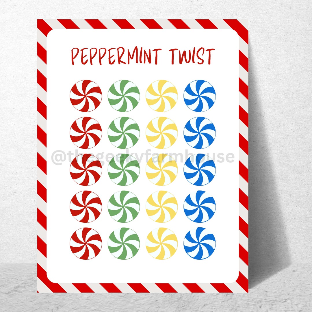 Peppermint Twist Game | Christmas Elf Printable (digital Download) - Etsy
