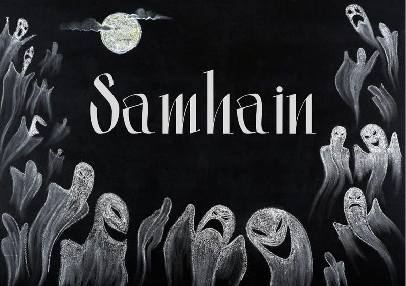 Samhain Ghost Poster Digital Download, Halloween Wall Art, Ghost Home ...