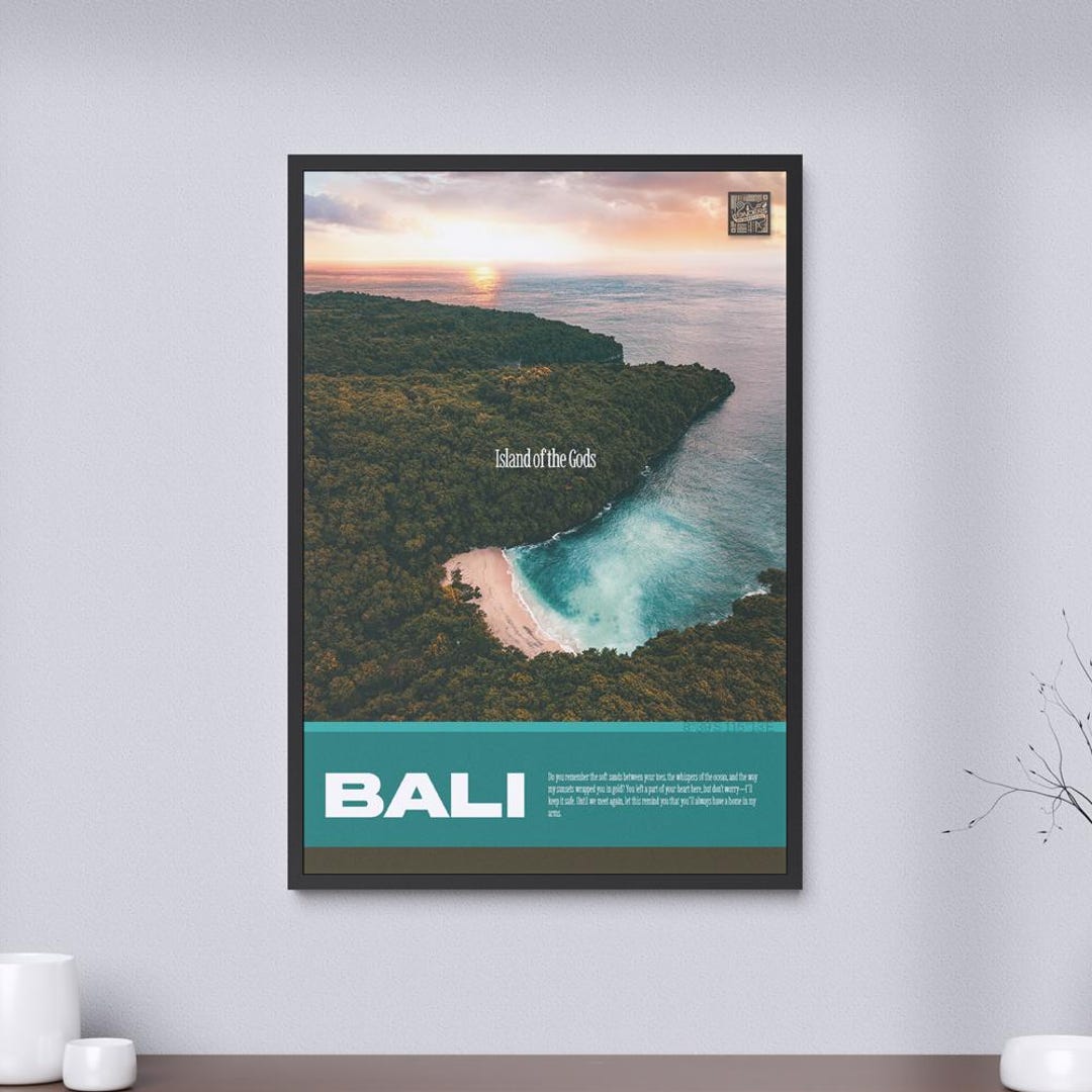 Bali Travel Poster Boho Style Fine Art Framed Print Island of the Gods ...