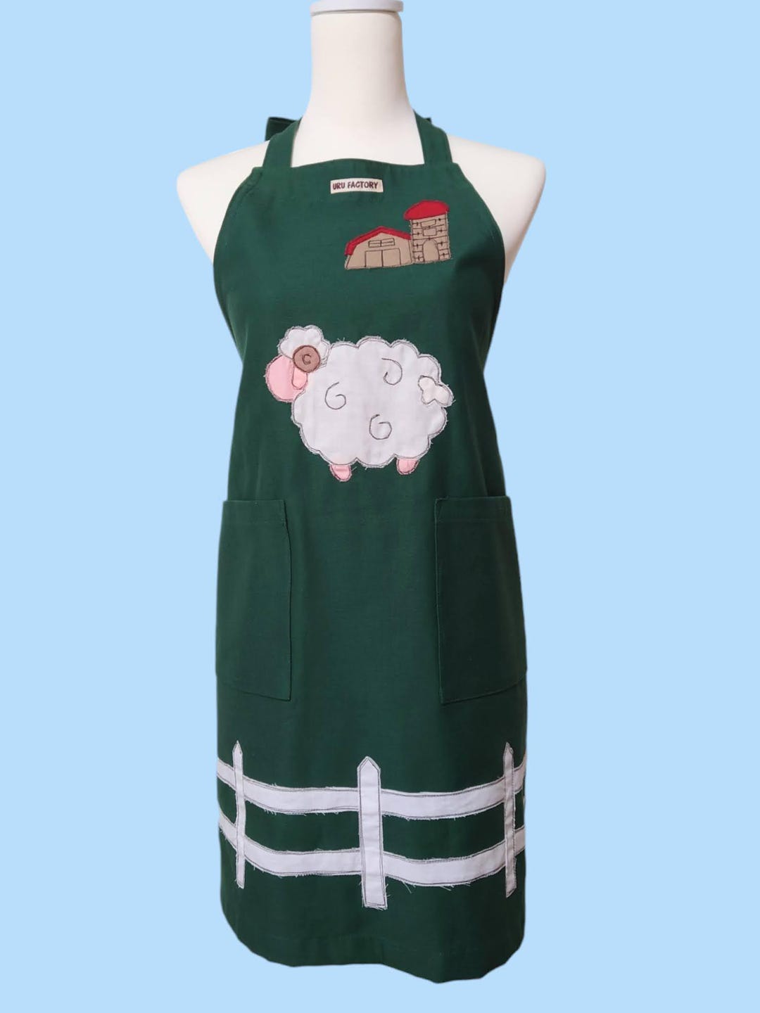 Custom Sheep Farm Apron With Appliqué - Handmade Personalized Kitchen ...