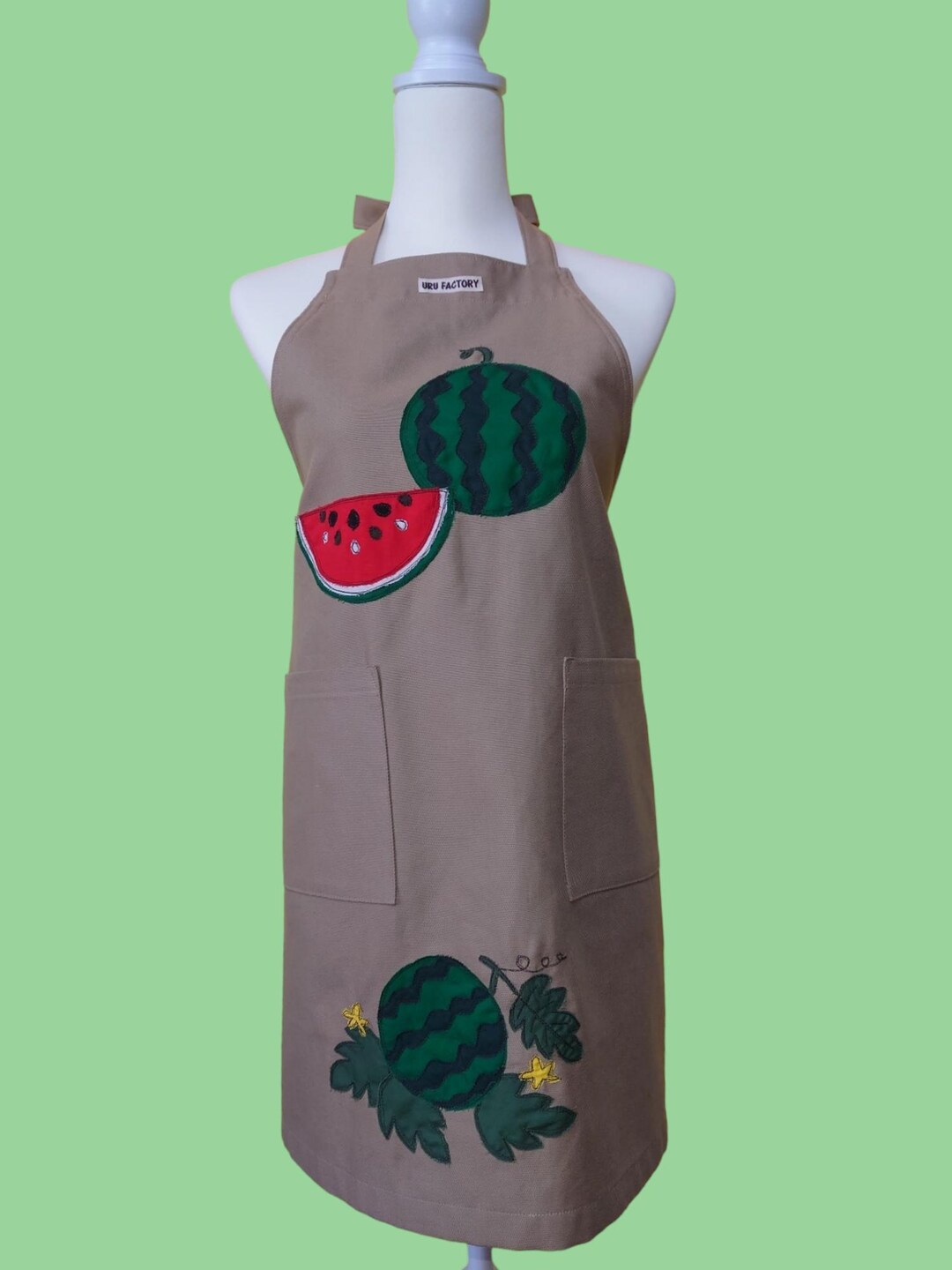 Watermelon Appliqué Apron [9 Color Options] – Big Pockets – Fresh ...