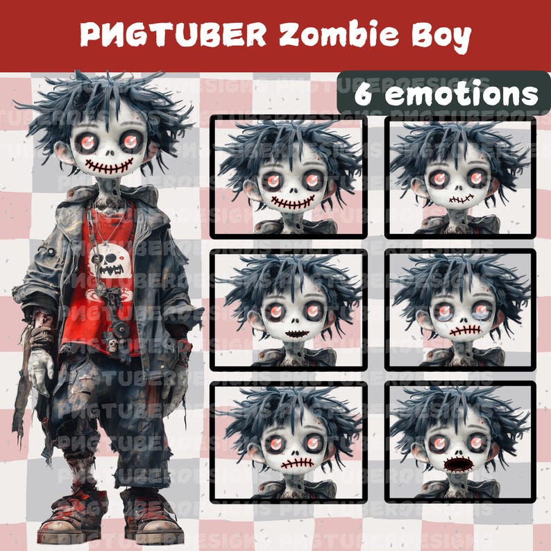 Zombie Boy Pngtuber - Anime, Chibi, Premade Twitch Stream Asset ...