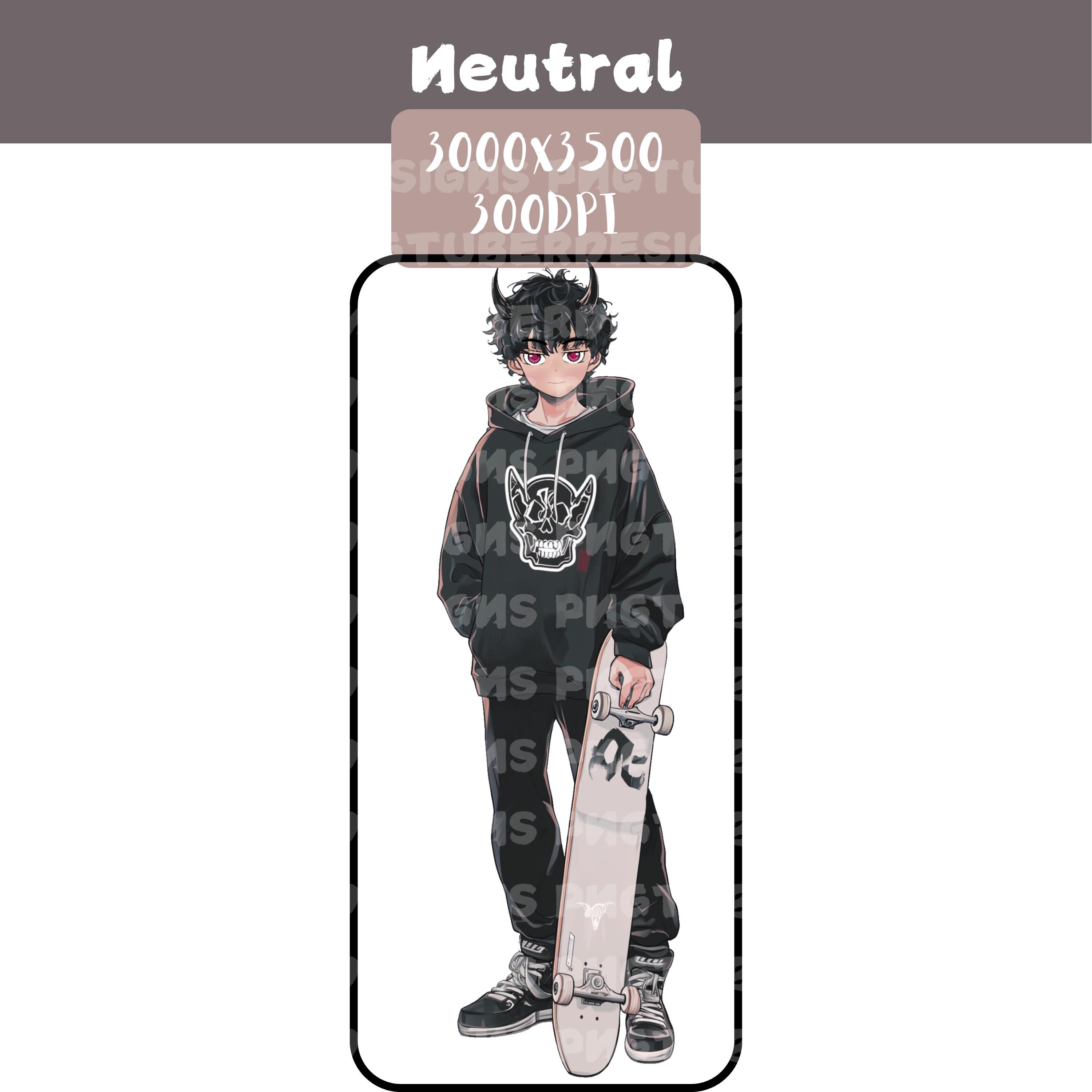 Skateboard Devil Pngtuber - Anime, Chibi, Premade Twitch Stream Asset ...