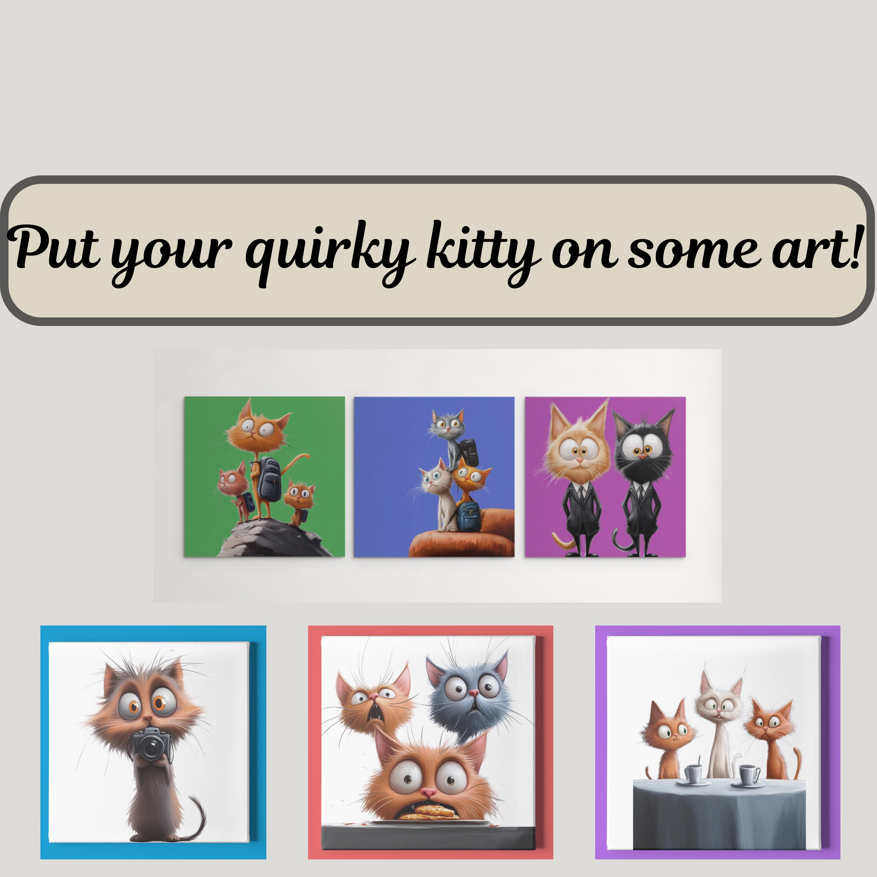 Quirky Cat Clipart PNG Whimsical Cats Kitten Sublimation Clip Art Cute ...