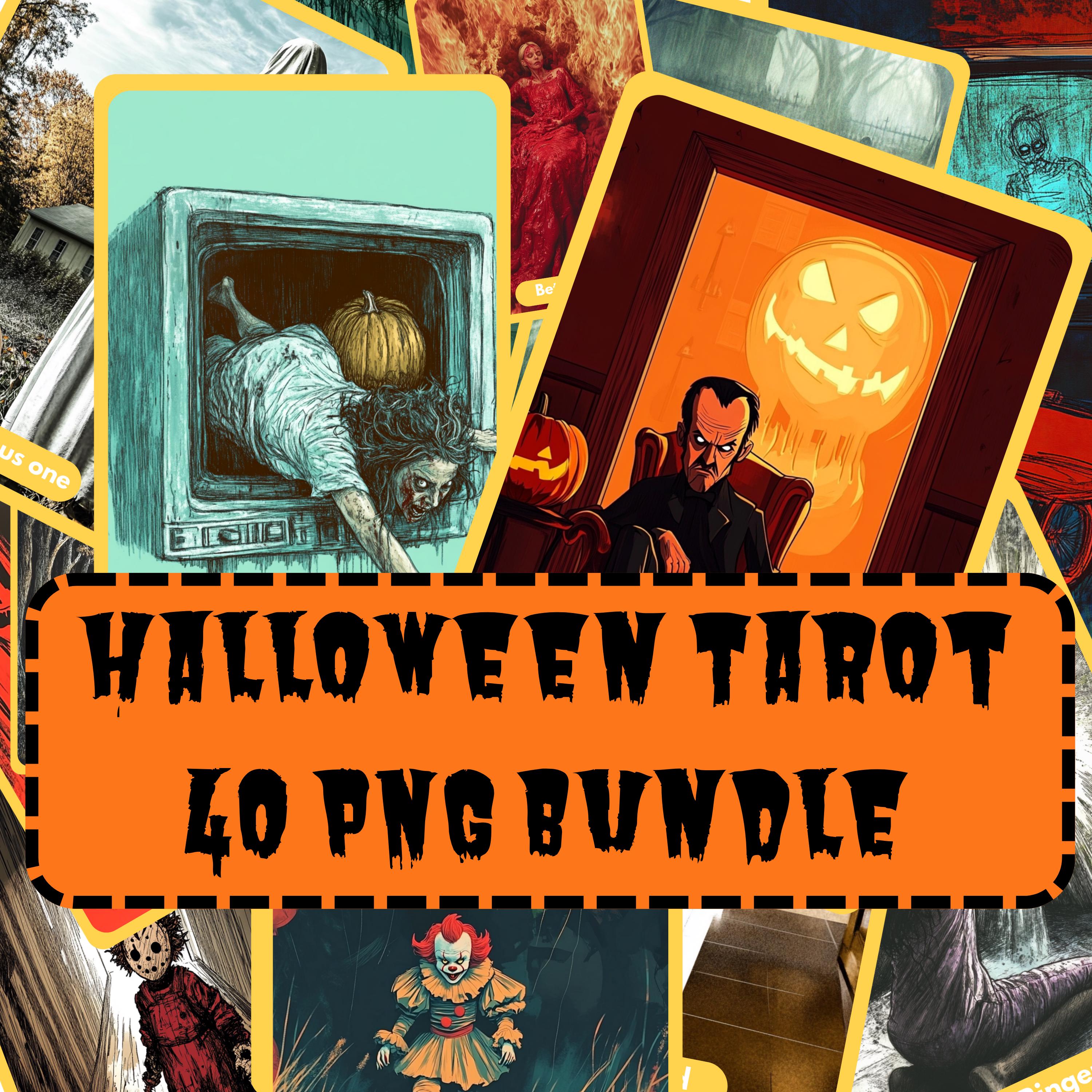 40 Horror Tarot Card Png Bundle, Tarot Card Png Bundle, Halloween Tarot ...