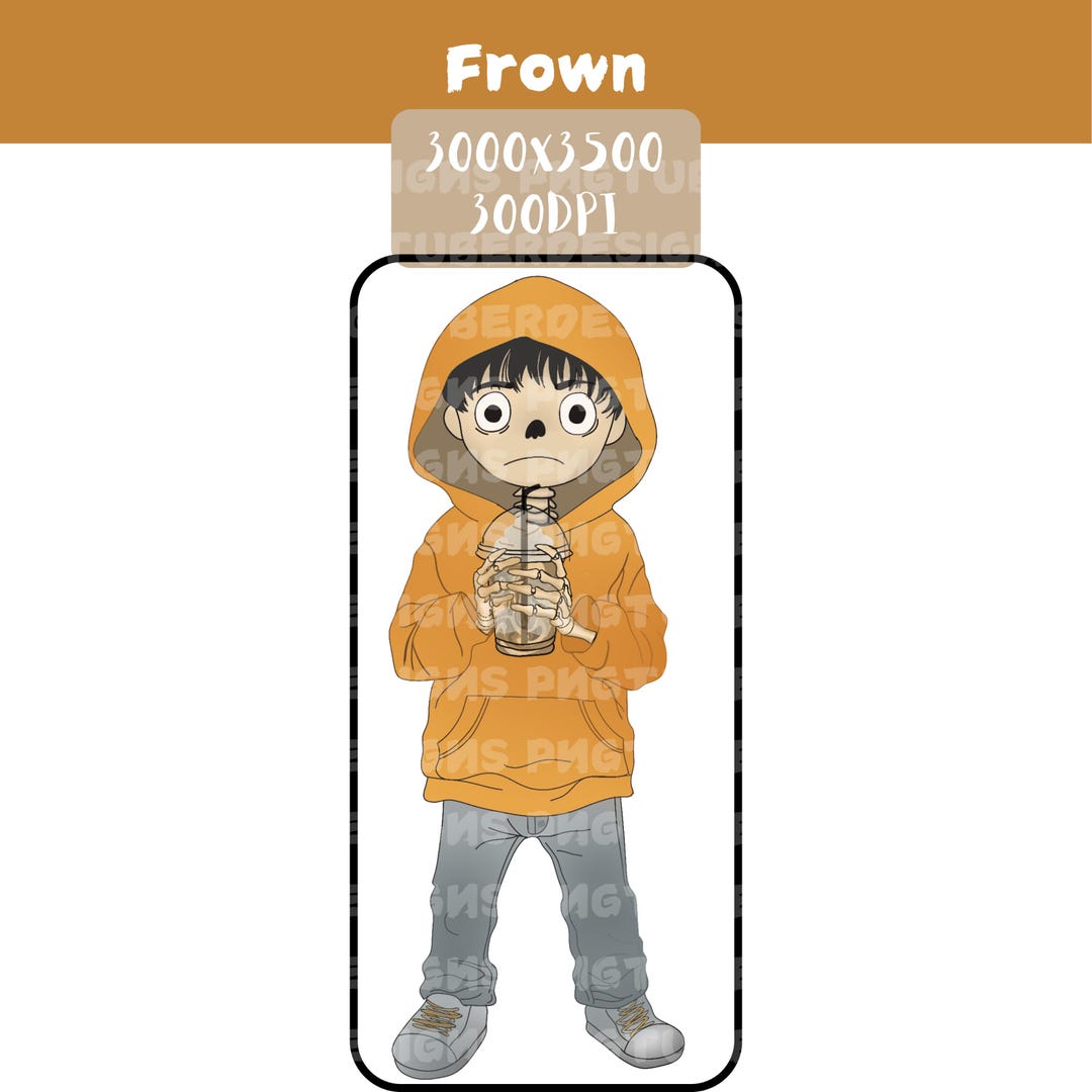 Skeleton Boy Pngtuber - Anime, Chibi, Premade Twitch Stream Asset ...