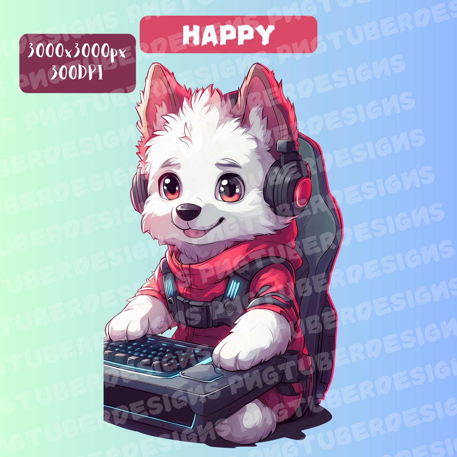 Steamer Dog - Anime, Chibi, Kawaii, Premade Twitch Stream Asset ...