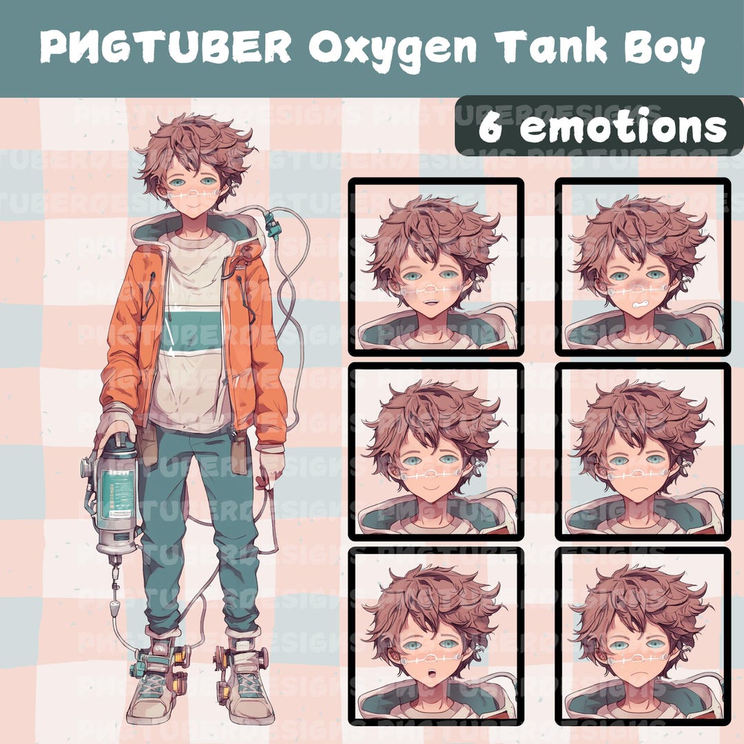 Oxygen Tank Boy Pngtuber - Anime, Chibi, Premade Twitch Stream Asset ...