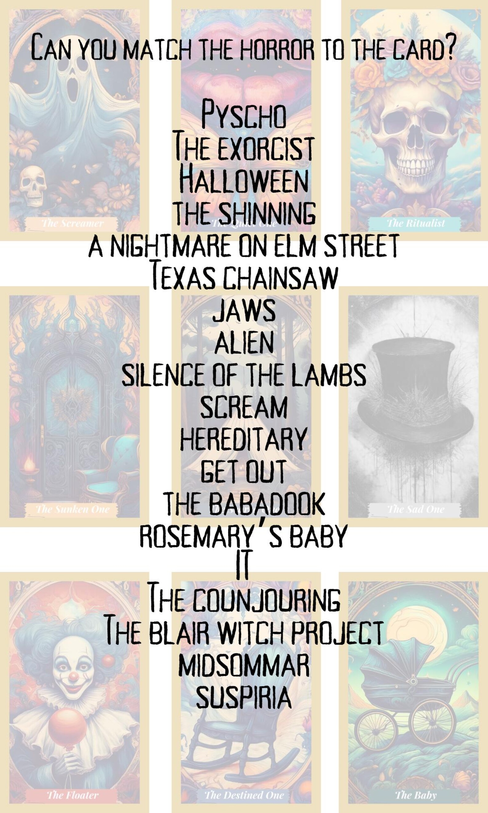 20+ Horror Tarot Card Png Bundle, Tarot Card Png Bundle, Halloween ...