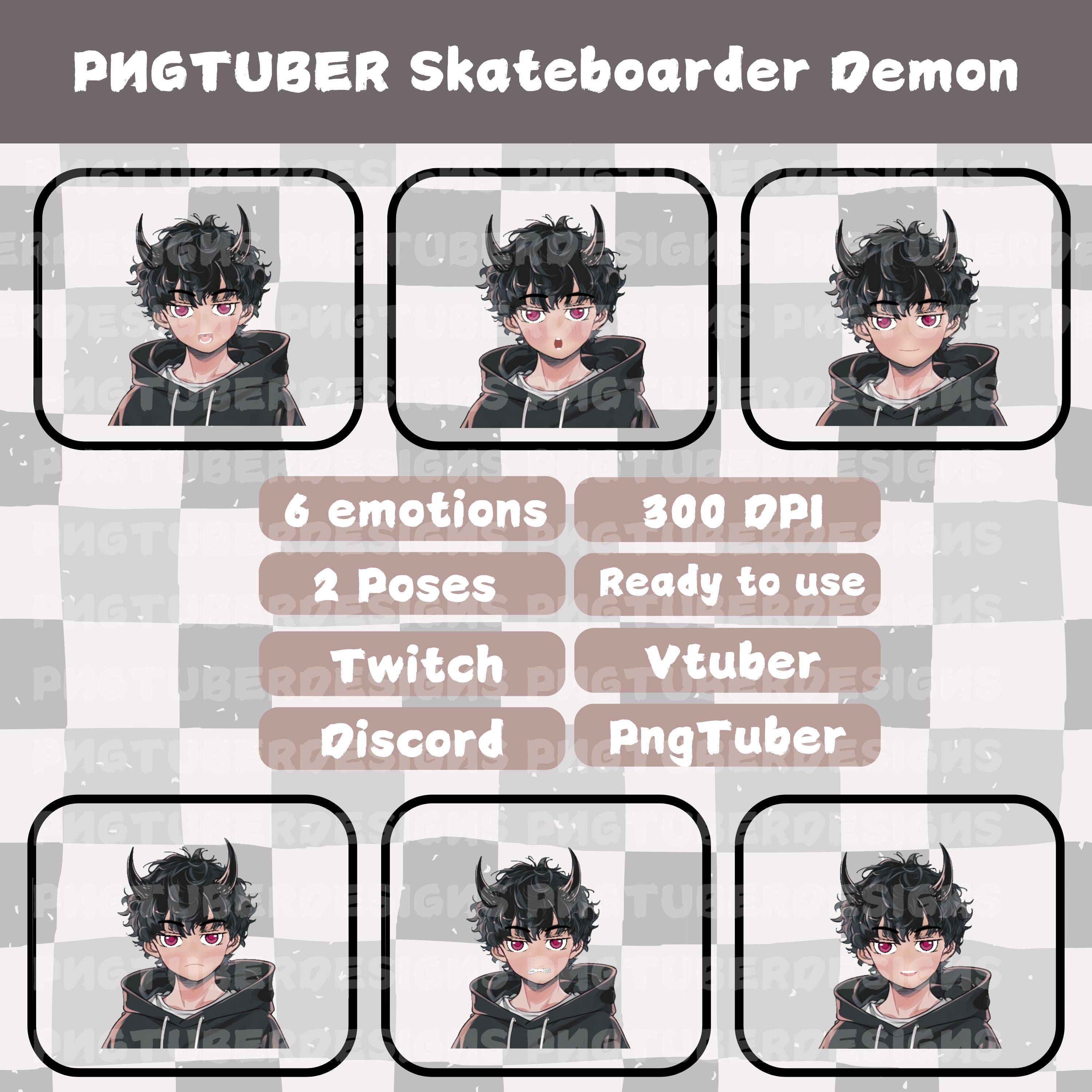 Skateboard Devil Pngtuber - Anime, Chibi, Premade Twitch Stream Asset ...