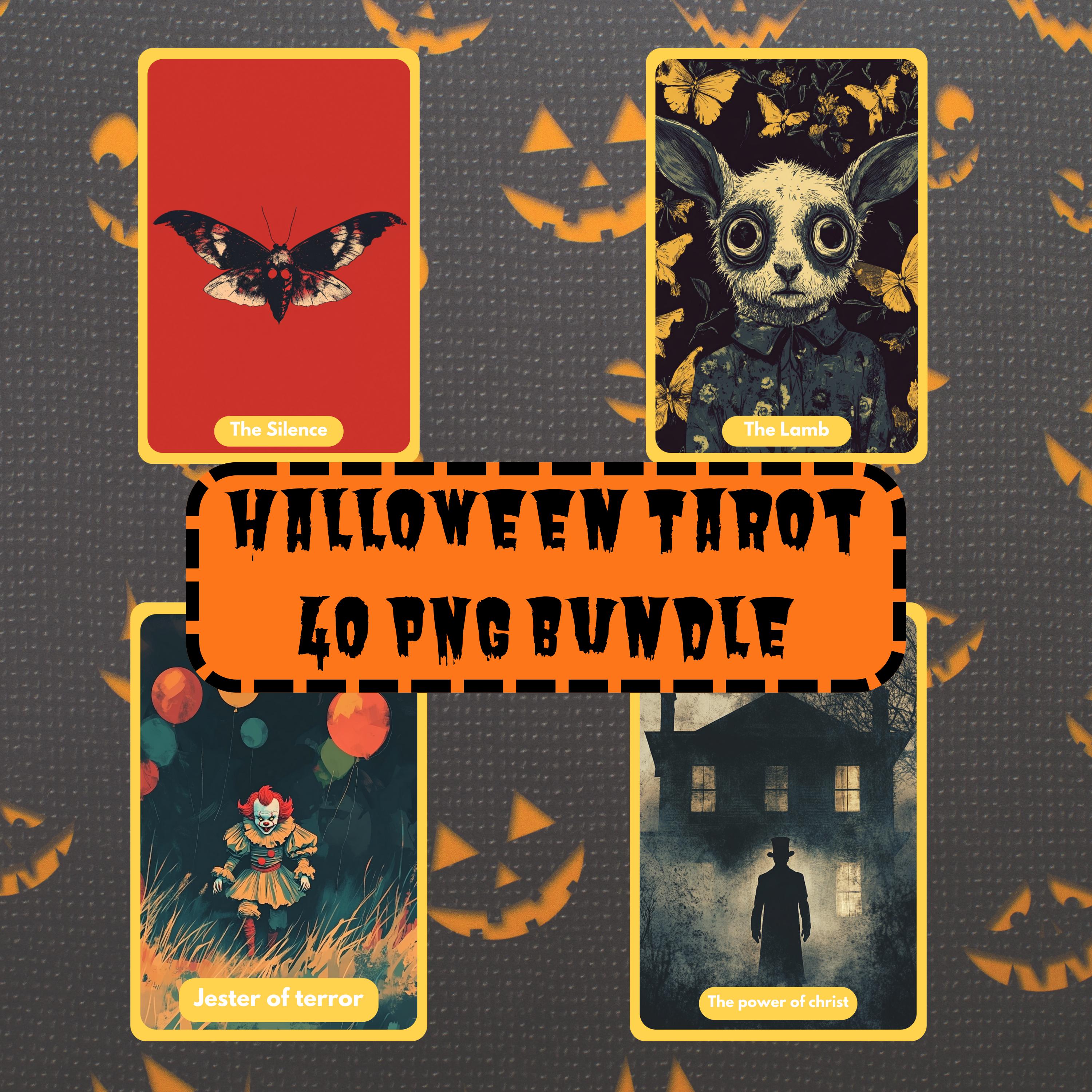 40 Horror Tarot Card Png Bundle, Tarot Card Png Bundle, Halloween Tarot ...